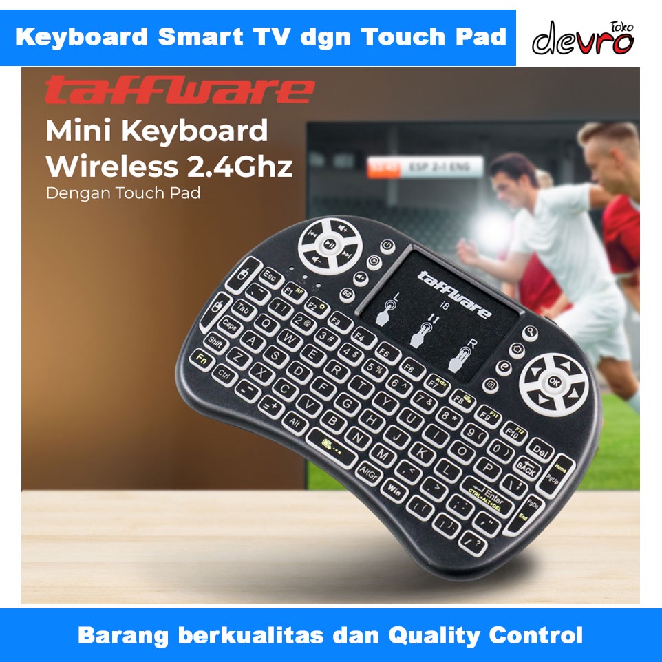 Jual Keyboard Smart TV - Mini Keyboard Wireless RGB 2.4GHz dgn Touch ...