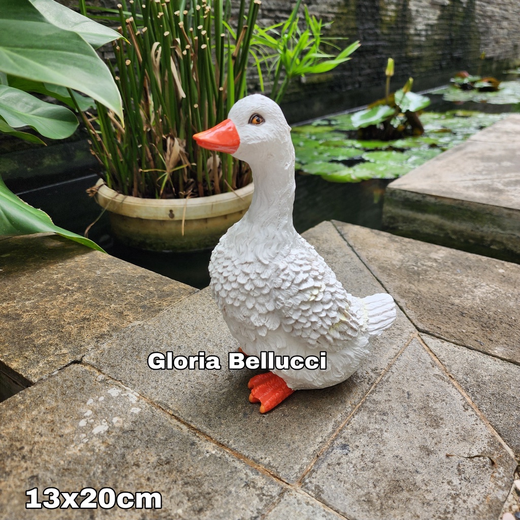 Jual patung angsa putih statue pajangan duck dekorasi interior rumah ...