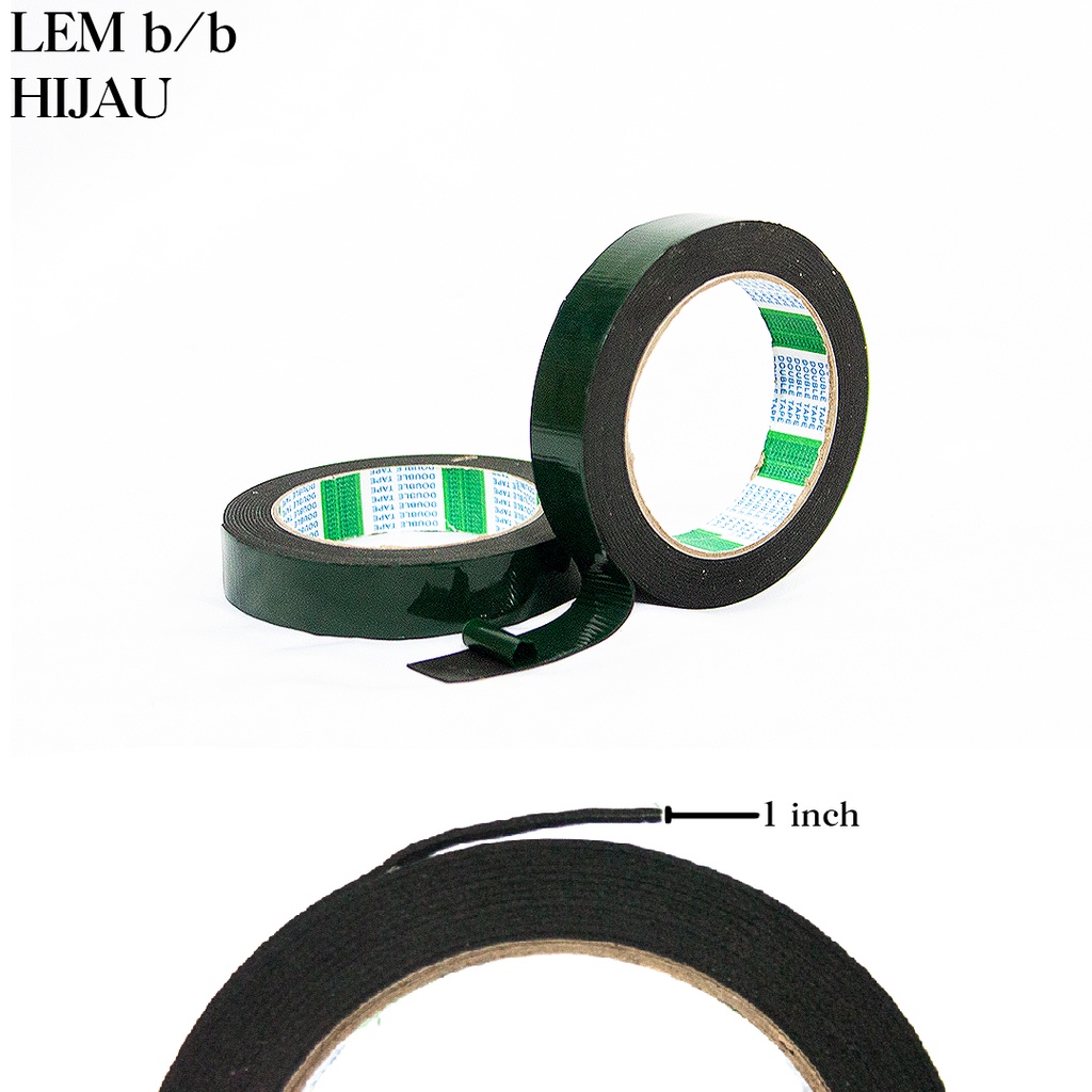 Jual Double Tape Foam 1" Inch x 5m Lakban hijau busa 5M | Shopee Indonesia