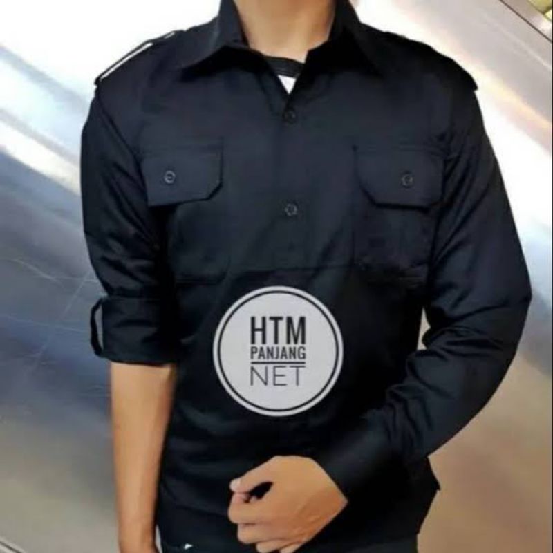 Jual kemeja pdh/pdl hitam lengan panjang | Shopee Indonesia