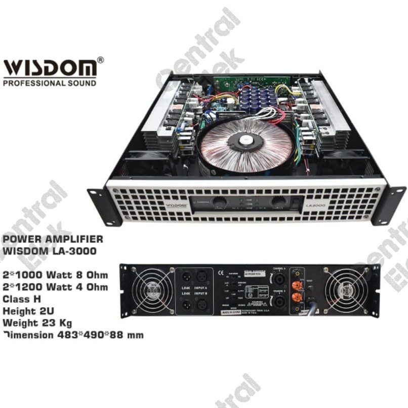 Jual power amplifier wisdom la3000 wisdom la 3000 original class h ...