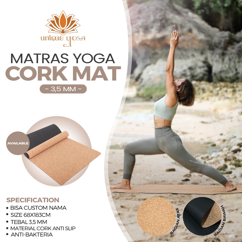 Jual Matras Yoga / Rubber Mat Cork / Rubber Mat Serbuk Kayu/ Matras ...