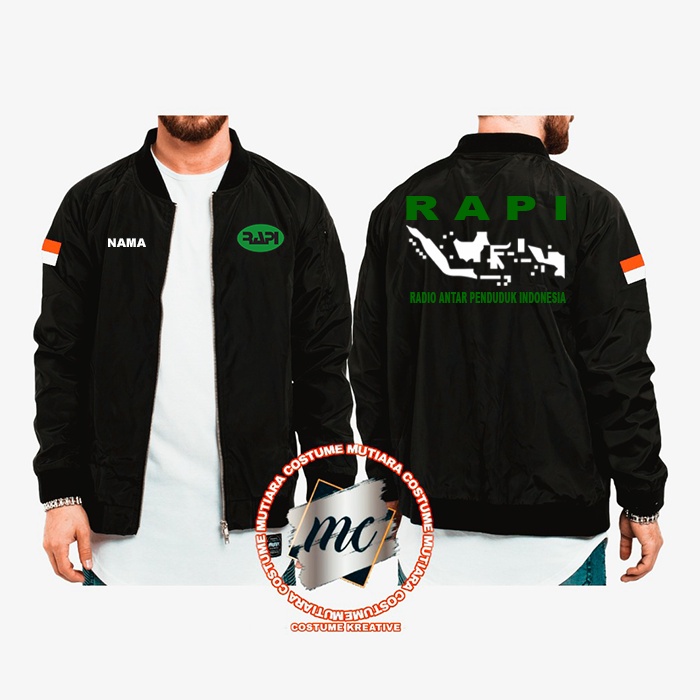 Jual JAKET BOMBER RAPI RADIO ANTAR PENDUDUK INDONESIA WARNA HITAM ...