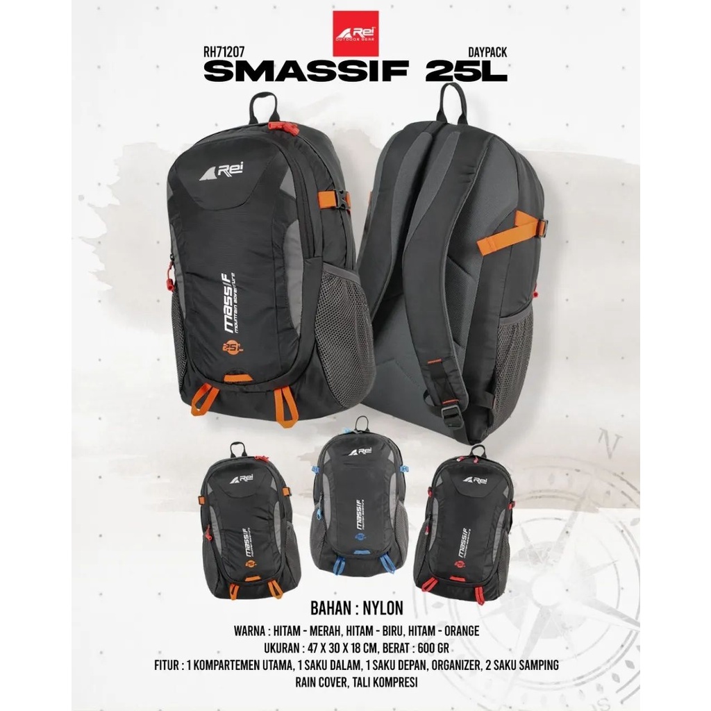 Jual Tas Ransel Pria Smassif 25 Liter Arei Outdoorgear Backpack Massif Rei | Shopee Indonesia