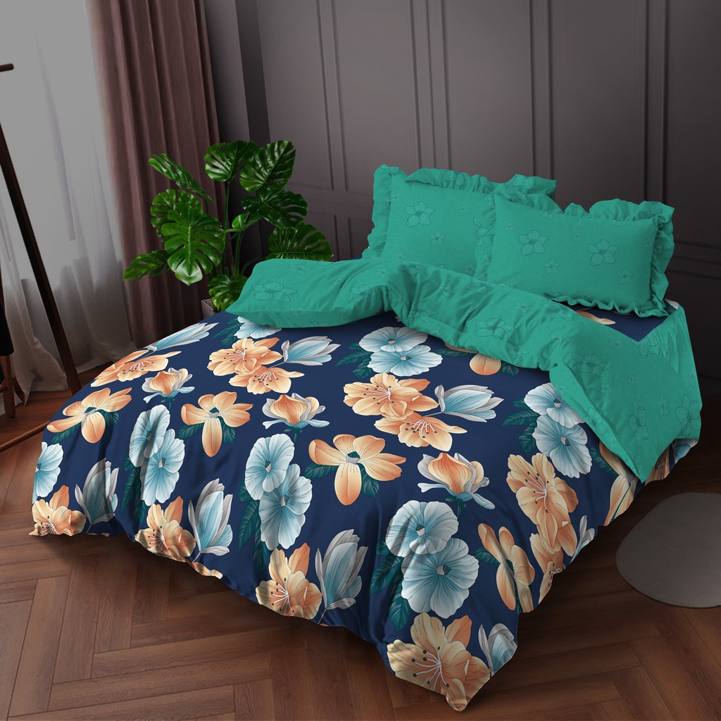 Jual Kintakun Bedcover Set Rumbai 160 / 180 Clara Bunga Dluxe Microtex ...