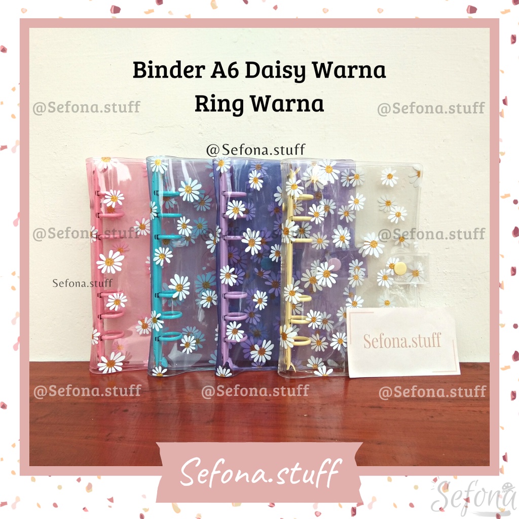 Jual [A5 & A6] Cover Binder Motif Bunga Daisy 6 Ring Shinking Funds A5 ...