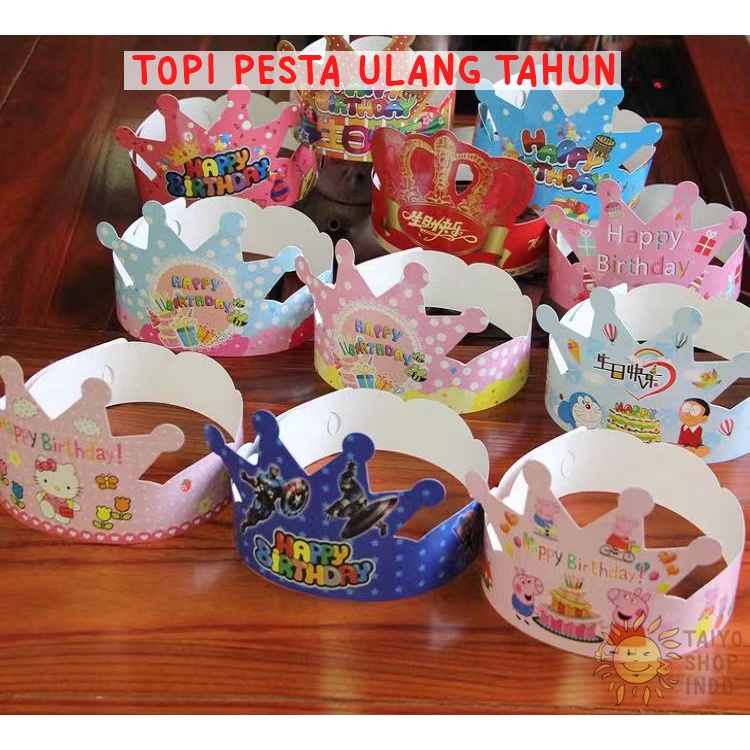 Jual TAIYO Topi Mahkota Pesta Ulang Tahun Anak Karton Glossy Birthday ...
