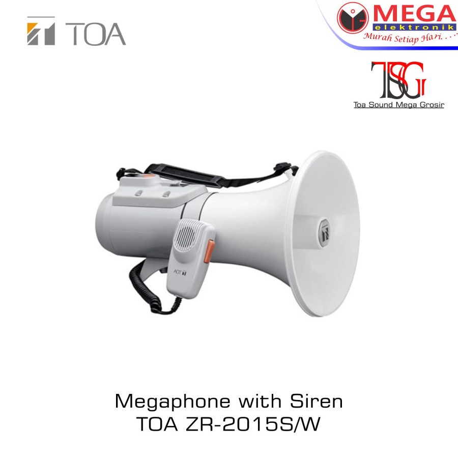 Jual MEGAPHONE WITH SIREN TOA ZR-2015S/W | Shopee Indonesia