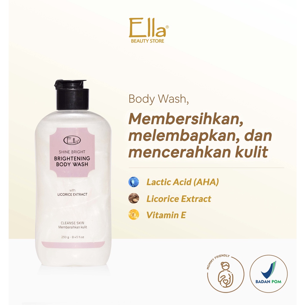 Jual Ella Skincare Brightening Body Wash with AHA, Lycorice Extract ...