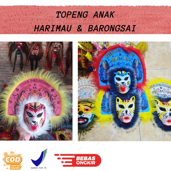 Jual COD / Topeng HARIMAU REOG anak USIA 3-10 TAHUN ∣ Topeng barongsai ...