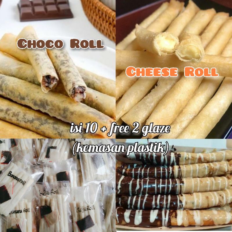 Jual Cheese Roll & Choco Roll isi 10 free 2 glaze | Makanan Frozen ...
