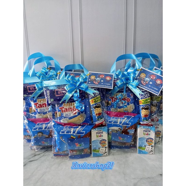 Jual PAKET SNACK ULTAH TEMA BIRU (FREE CARD) | Shopee Indonesia