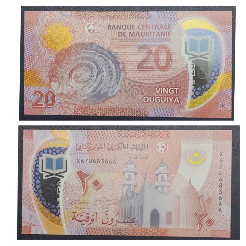 Jual Uang Polymer Mauritania 20 Ouguiya tahun 2020 UNC GRESS MULUS ...