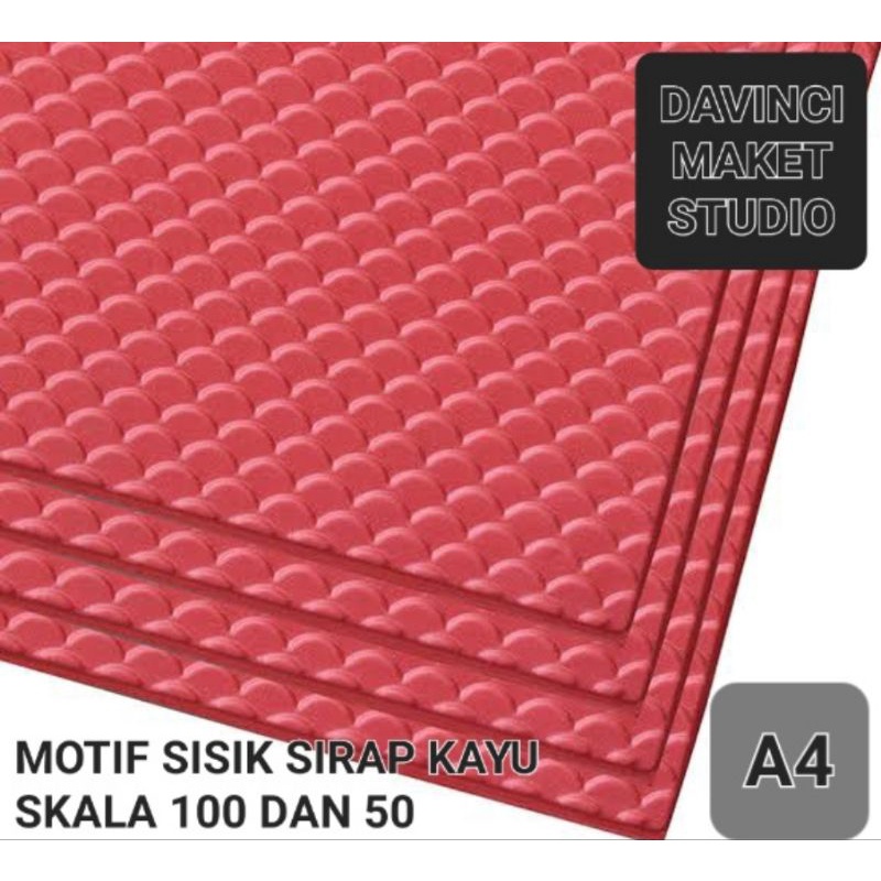 Jual Miniatur Atap Sirap Merah Plastik PVC Tekstur Sisik Bahan Maket ...