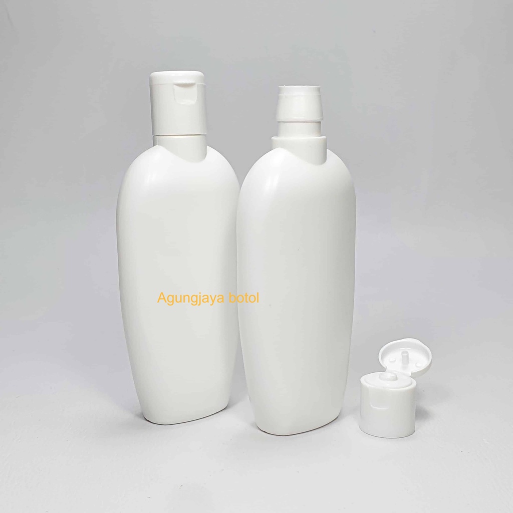 Jual Botol 100 Ml Oval Putih Tutup Fliptop / Botol Hdpe / Botol Hdpe Kosmetik / Botol Lotion ...