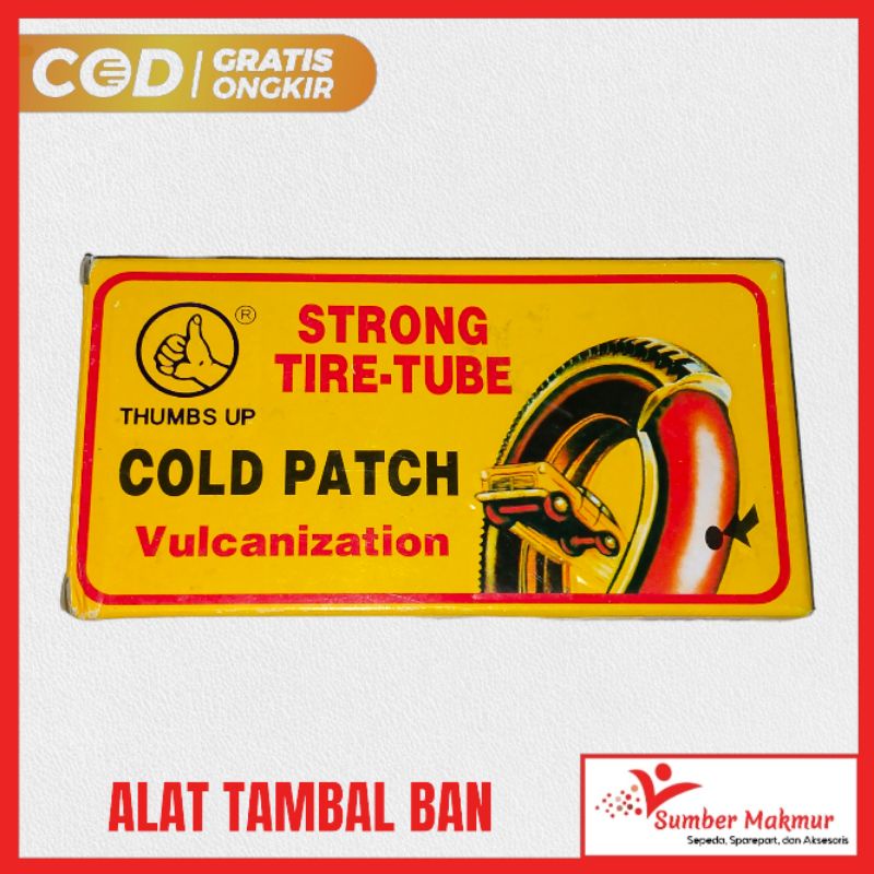 Jual Cold Patch Alat Tambal Ban Sepeda dan Motor Lem Tip Top Thumbs Up ...