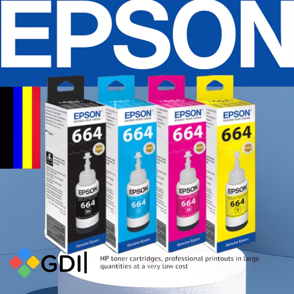 Jual epson 664 / Tinta hitam / Tinta epson L355,L365,L380,385,L1300 1 ...