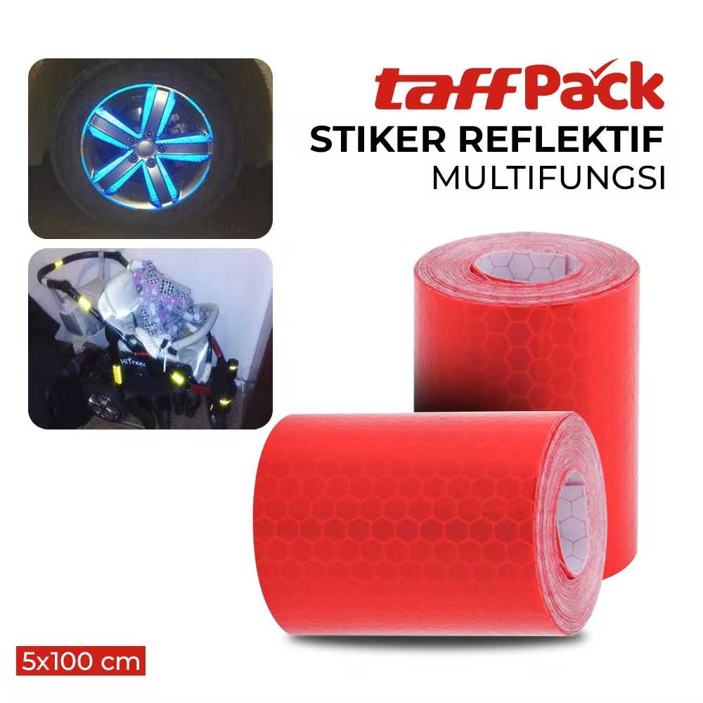 Jual Sticker Warning Strip Tape TaffPACK Nano Car Reflective Color ...