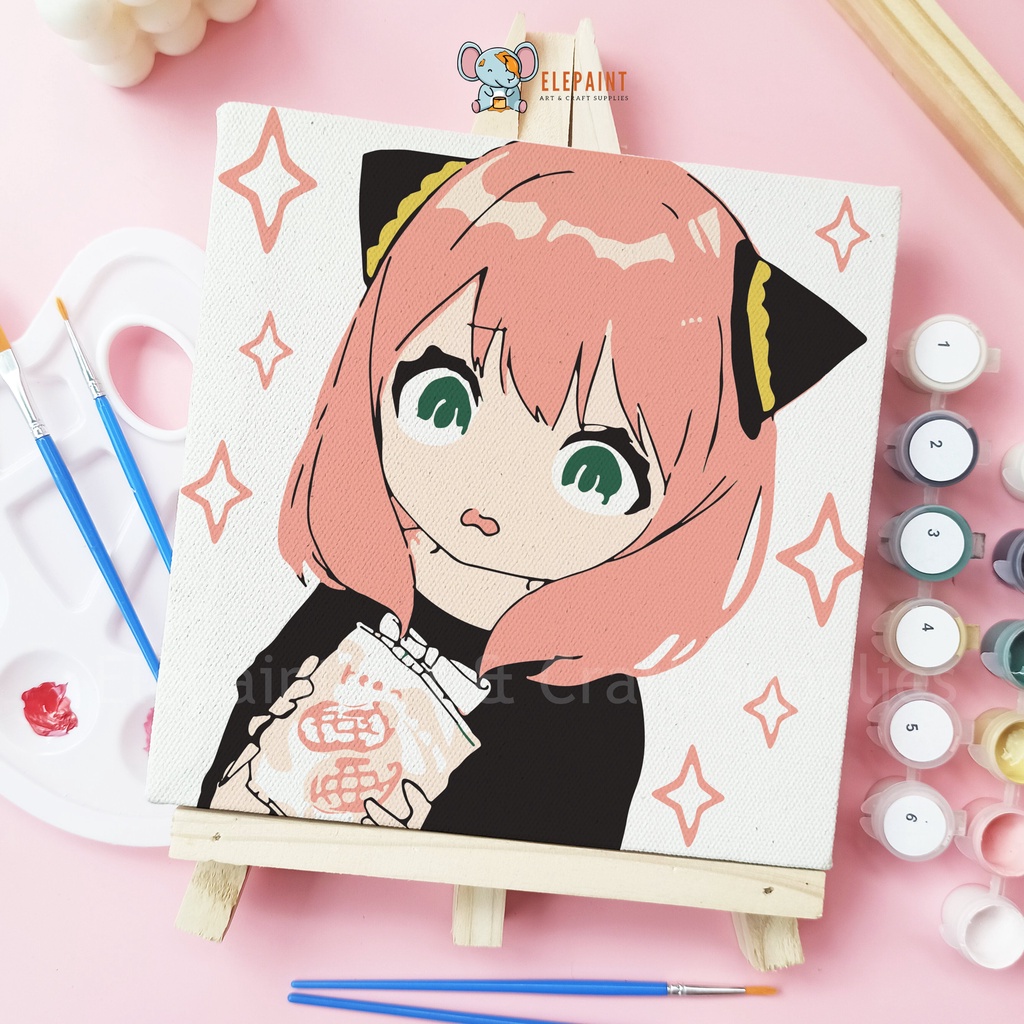 Jual Paint By Number 20x20cm Anime Anya DIY Painting Kit Spy x Family ...
