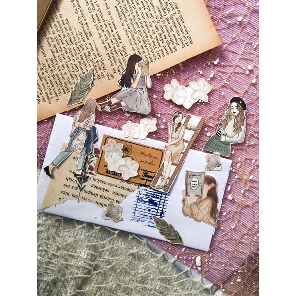 Jual sticker girls for journaling bujo scrapbooking girls deco ...