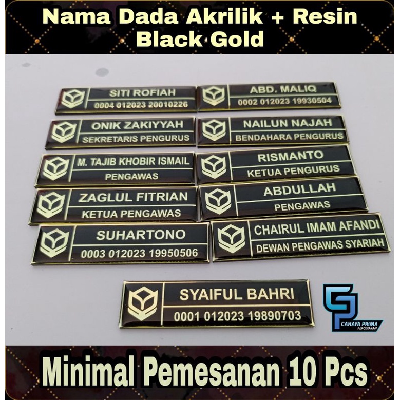Jual Nametag / Name tag / papan Nama dada akrilik resin magnet / peniti ...