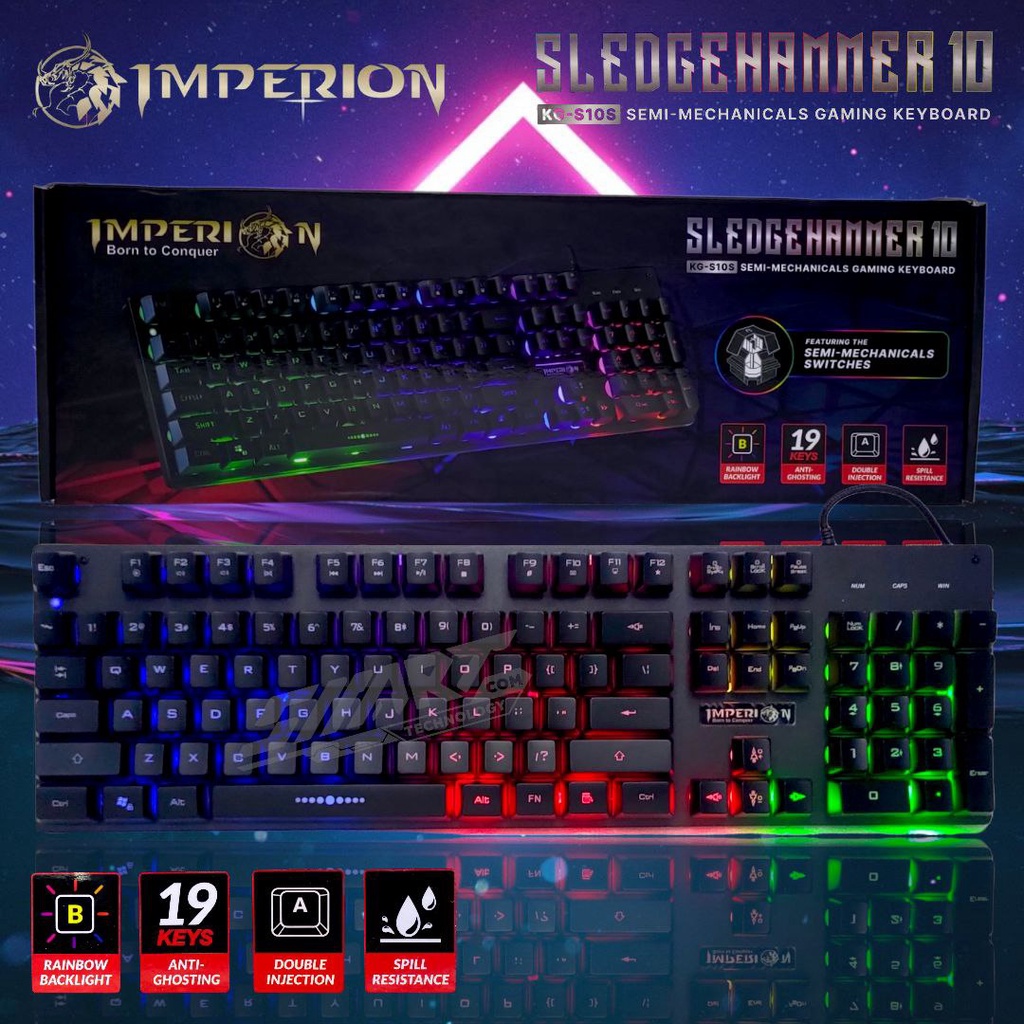 Jual Imperion Keyboard Gaming Sledgehammer 10 Full Size | Shopee Indonesia