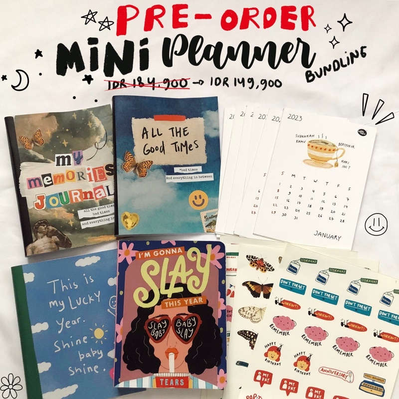Jual Bundle Mini Planner dan Kalender FREE Sticker | Shopee Indonesia