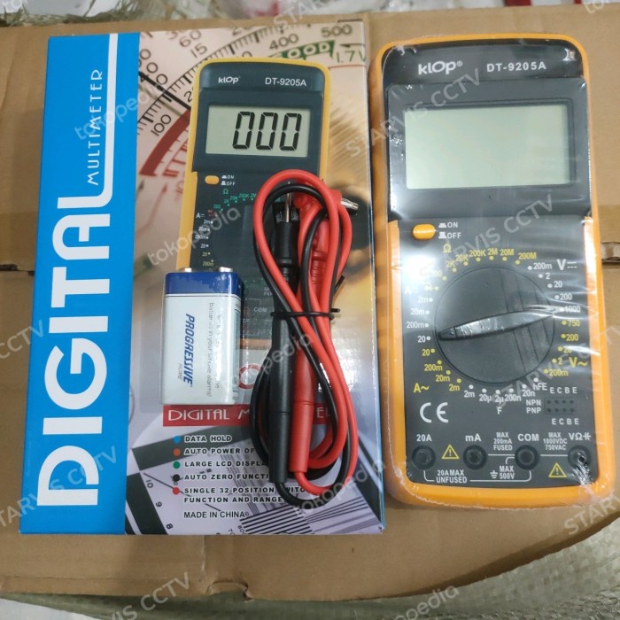 Jual Kit Set Multitester Digital Dt9205A Baterai 9 Volt | Shopee Indonesia