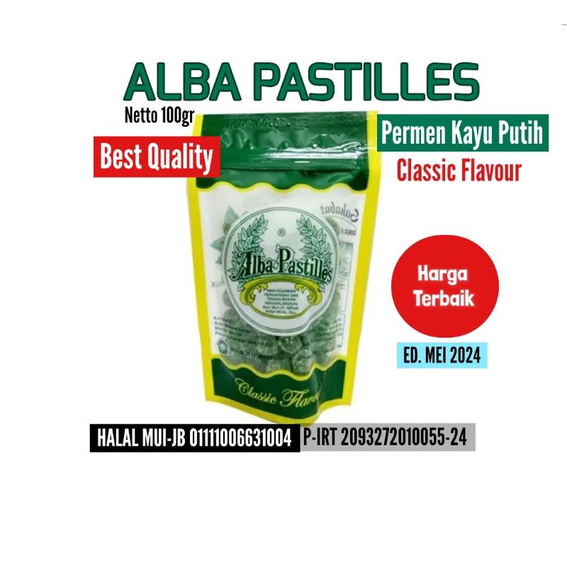 Jual ALBA PASTILLES Permen Kayu Putih Pelega Tenggorokan, Penghilang ...