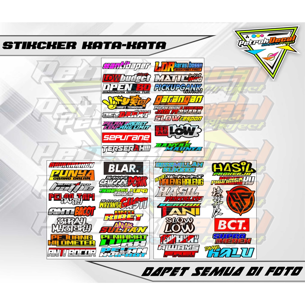 Jual Sticker Pack Kata Kata Racing / Sticker Pack Viral / Stiker Motor ...