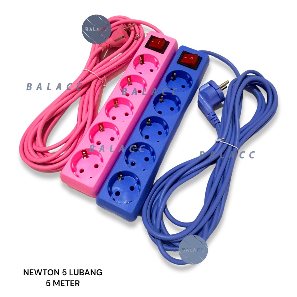 Jual Stop Kontak 5 Lubang 5 Meter Newton / Colokan Listrik 5L 5m /Terminal Stopkontak Newton 5 ...
