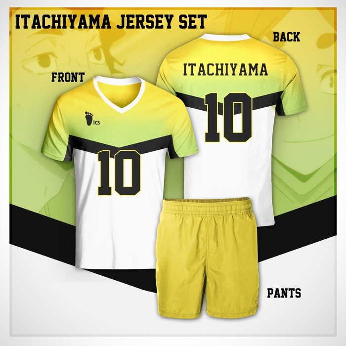 Jual Jersey Anime Haikyuu Itachiyama Team Baju Kaos Setelan Volly ball ...