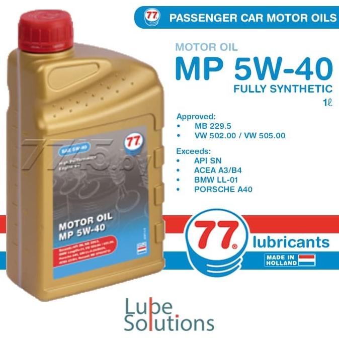 Jual OLI 77 LUBRICANTS MOTOR OIL MP 5W-40 (MERCEDES BENZ APPROVED ...