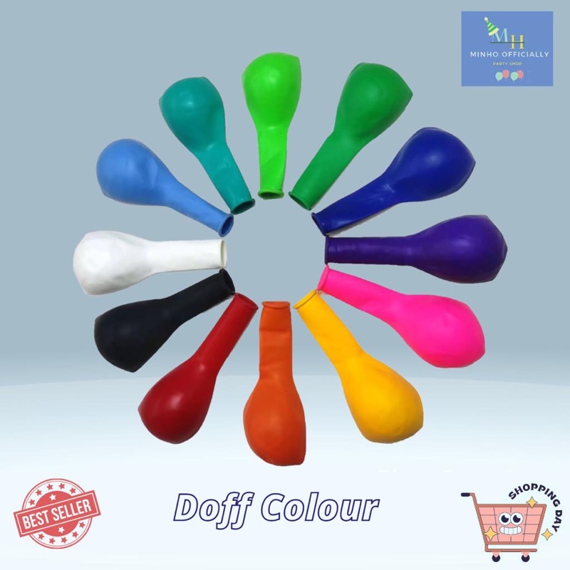 Jual Balon Latex Doff / Balon Karet Matte 12inch (isi10pcs) | Shopee ...