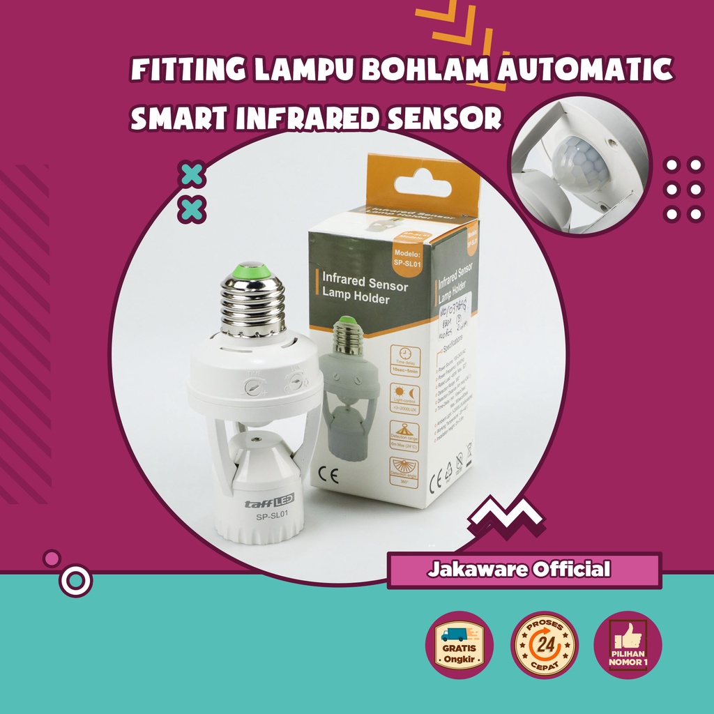 Jual FITTING LAMPU BOHLAM E27 INFRARED SENSOR LAMP HOLDER ADAPTER ...
