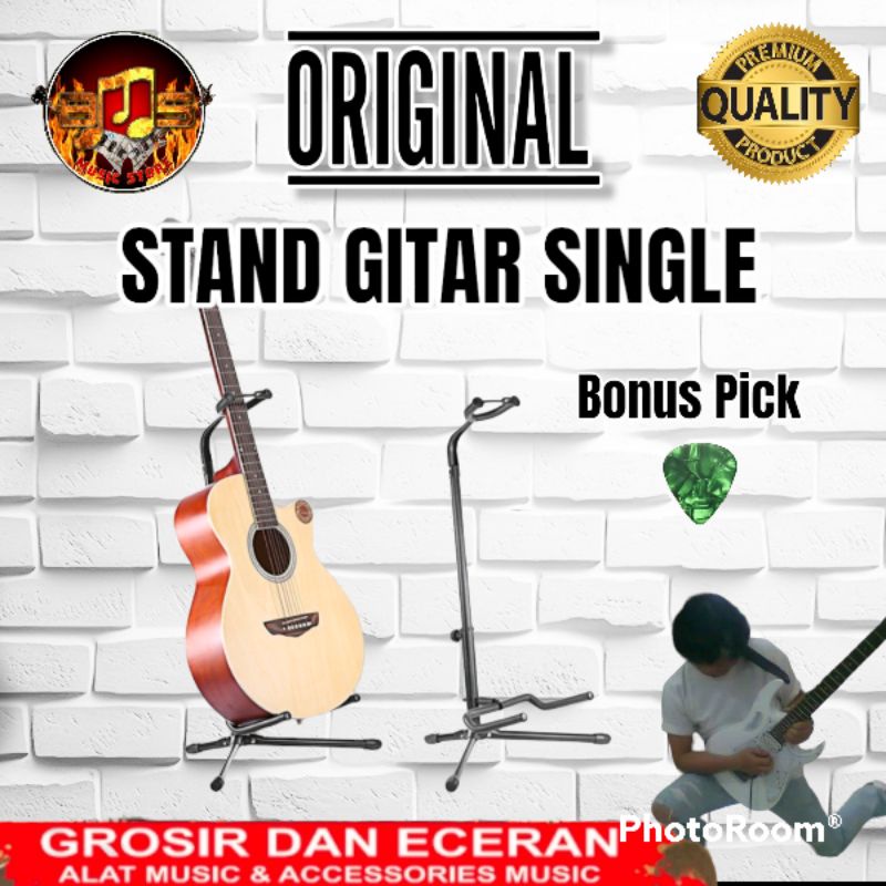 Jual Stand Gitar Single Lock Neck Original bonus pick | Shopee Indonesia