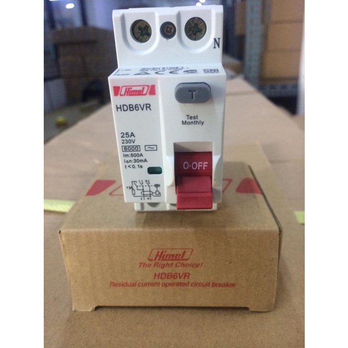 Jual ELCB / RCCB 2P 25A 30mA HDB6VR HIMEL | Shopee Indonesia