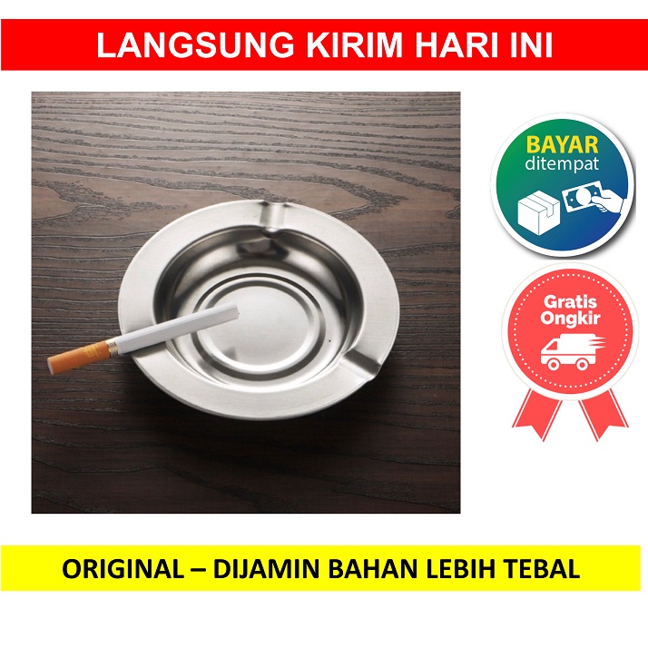 Jual ASBAK STAINLESS BULAT TEMPAT ABU ROKOK MANGKOK ROKO STAINLES ...