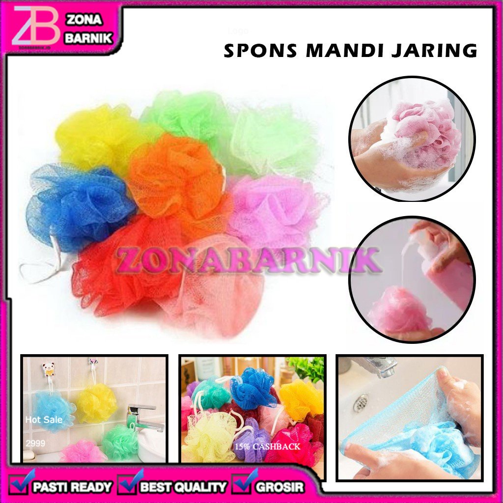 Jual [ZB] SIKAT SPONS BADAN DAKI MANDI SHOWER PUFF BATH SPONGE BUBBLE ...