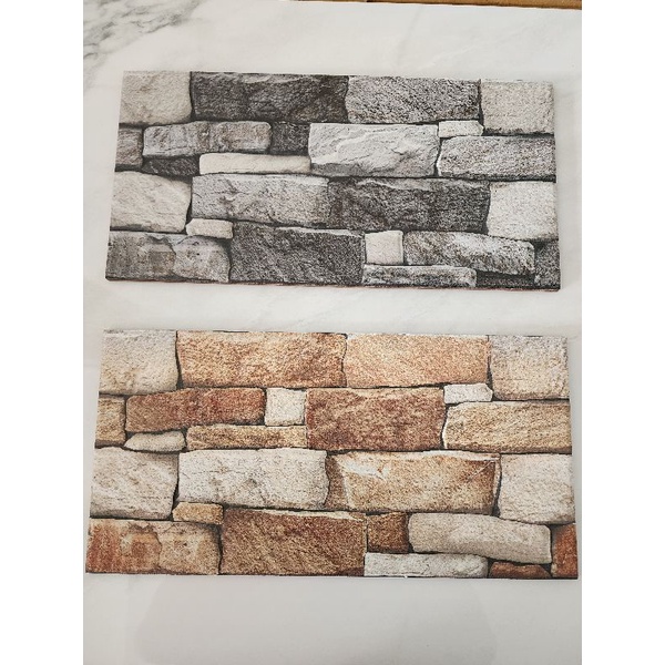 Jual keramik batu alam 20 x 40 granada brown grey asia tile | Shopee ...