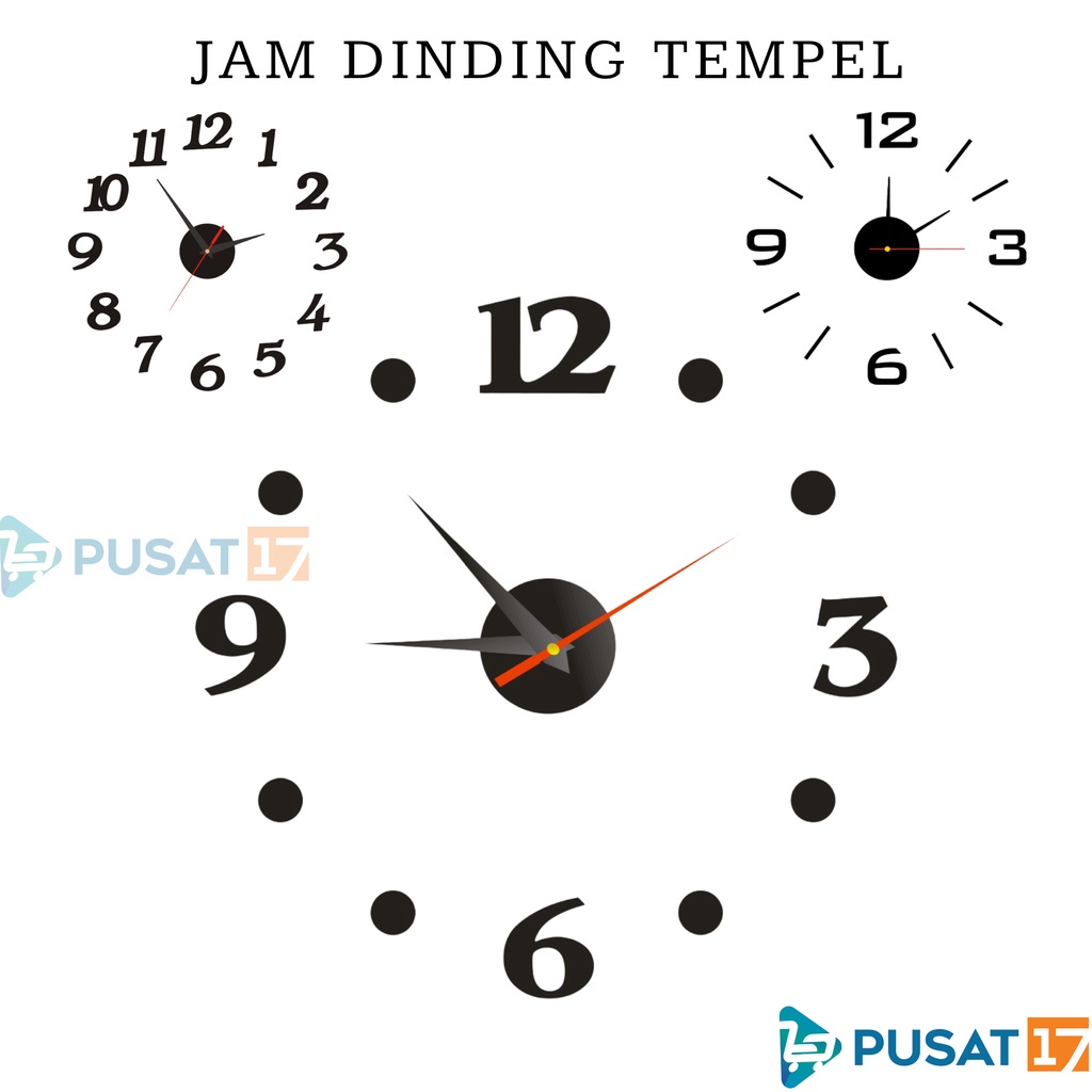 Jual NUZ PUSAT17 JAM DINDING TEMPEL DIY ANALOG 3D MODERN / JAM DINDING ...