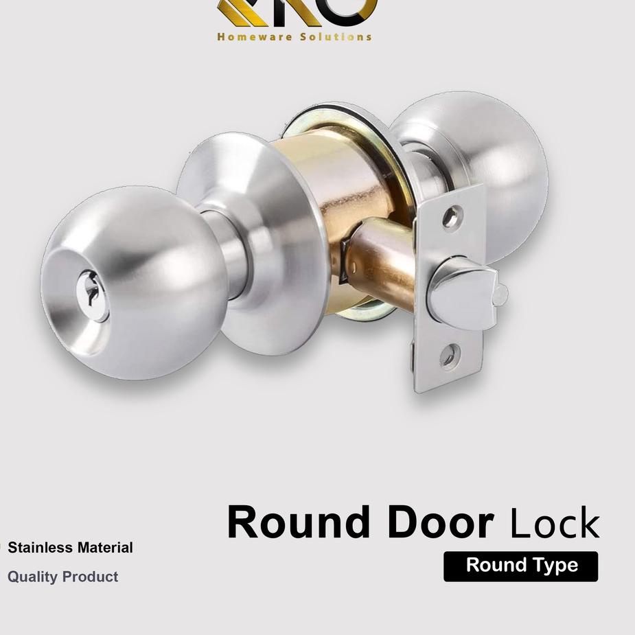 Jual VVA164 Kunci Pintu Kamar Mandi Bulat Onat / Tarikan Gagang Handle ...