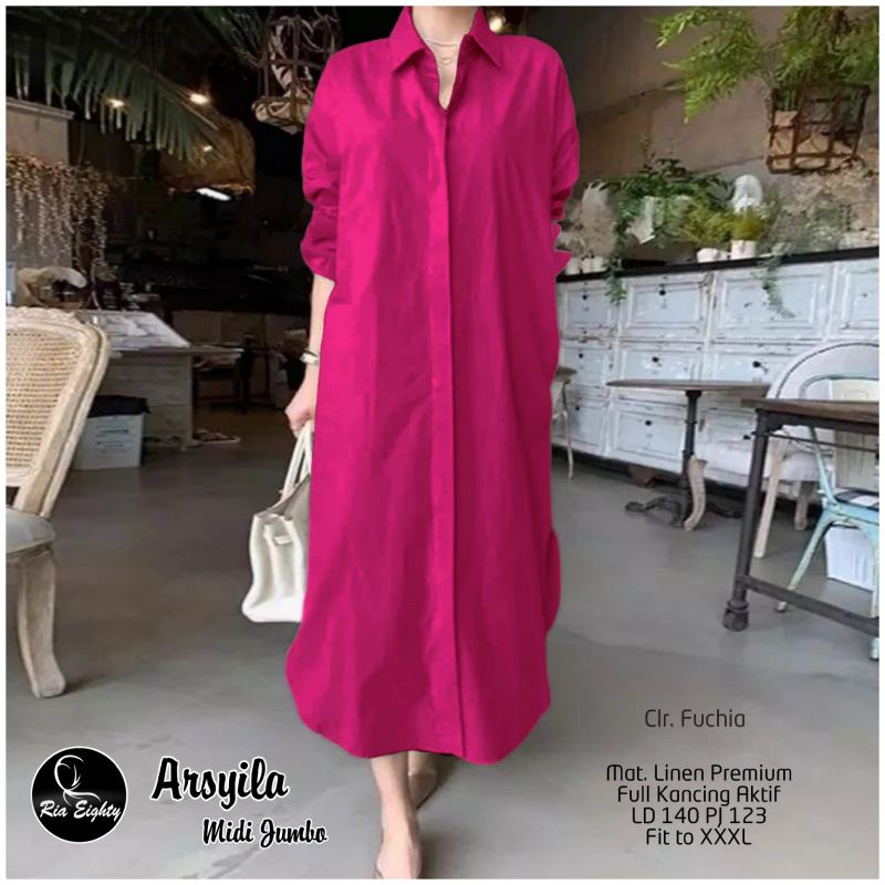 Jual Arsyila Midi Jumbo/ linen premium/ ld 140cm pb 123cm / busui ...
