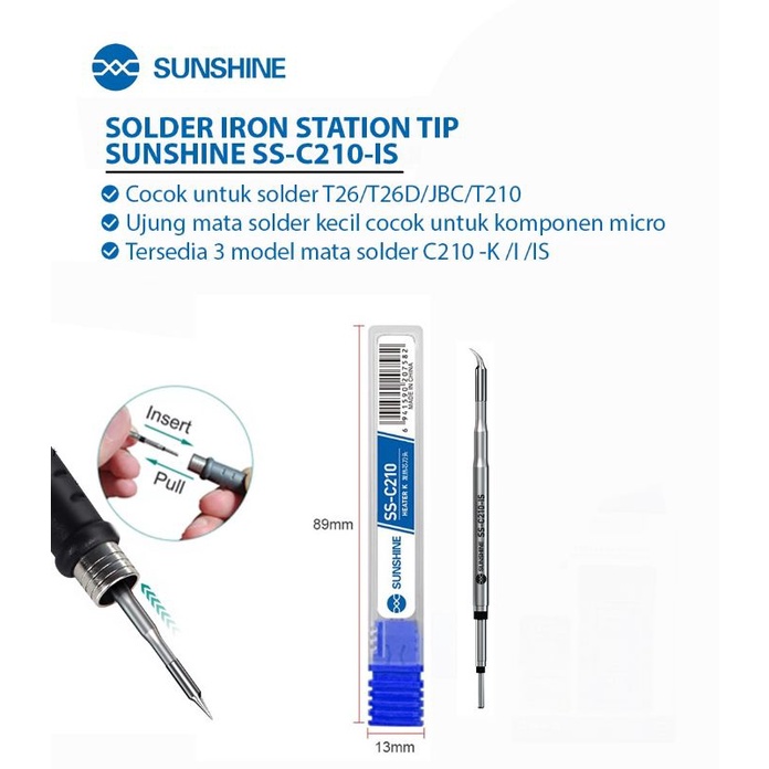 Jual TOOLS MATA SOLDER IRON STATION TIP SUNSHINE SS-C210-K SS-C210-I SS ...