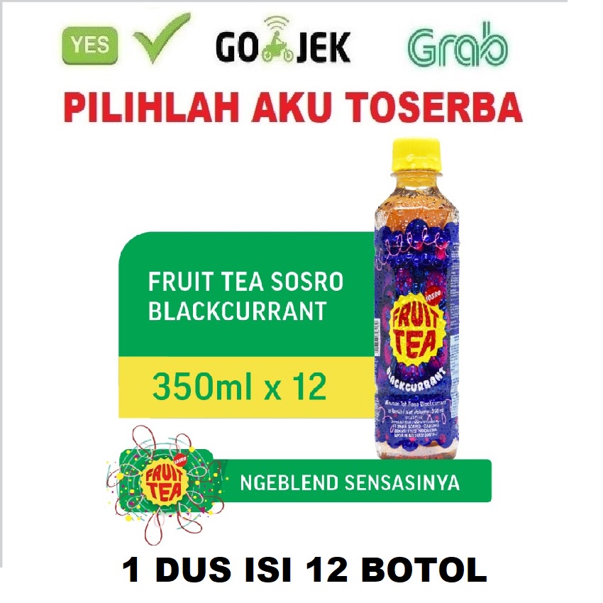 Jual FRUIT TEA Sosro BLACKCURRANT PET 350 ml - ( HARGA 1 DUS ISI 12 botol ) | Shopee Indonesia
