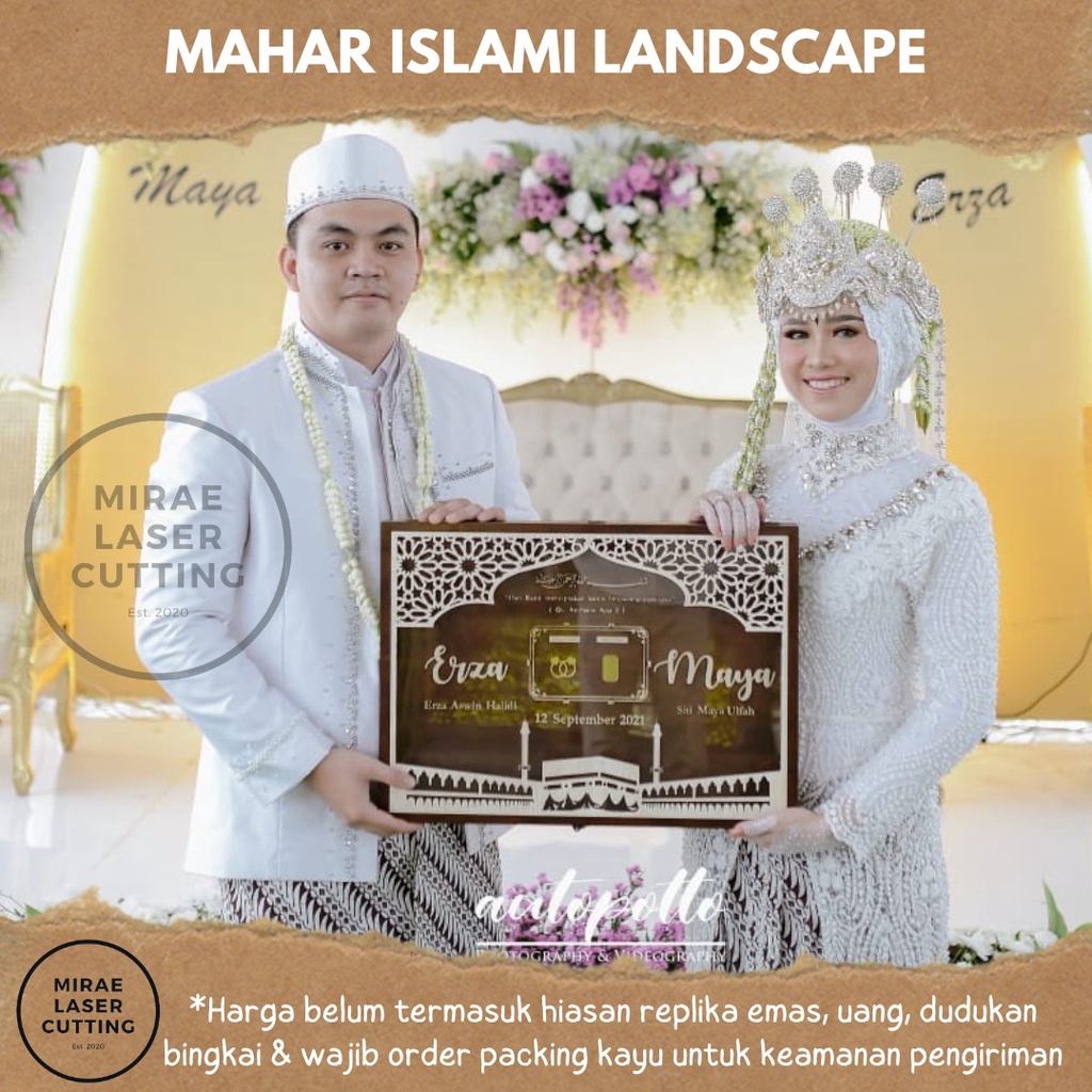 Jual Bingkai Mahar Pernikahan/ Mahar Lasercut / Pigura Mahar 35x50cm ...