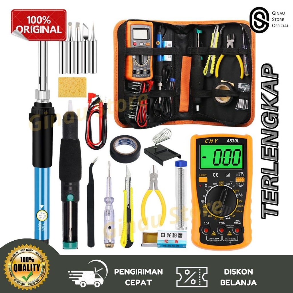 Jual Set Solder Listrik Lengkap dengan Multimeter Iron Tool Kit 110V 60W | Shopee Indonesia