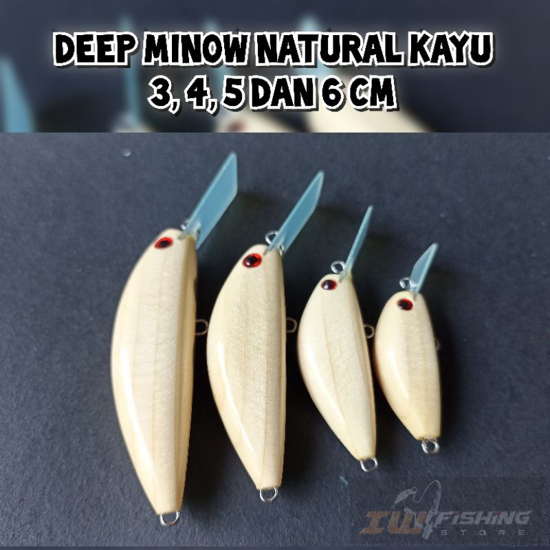 Jual Lure minow kayu ultralight deep KR ukuran 3 cm 4 cm 5 cm dan 6 cm floating natural kayu ...