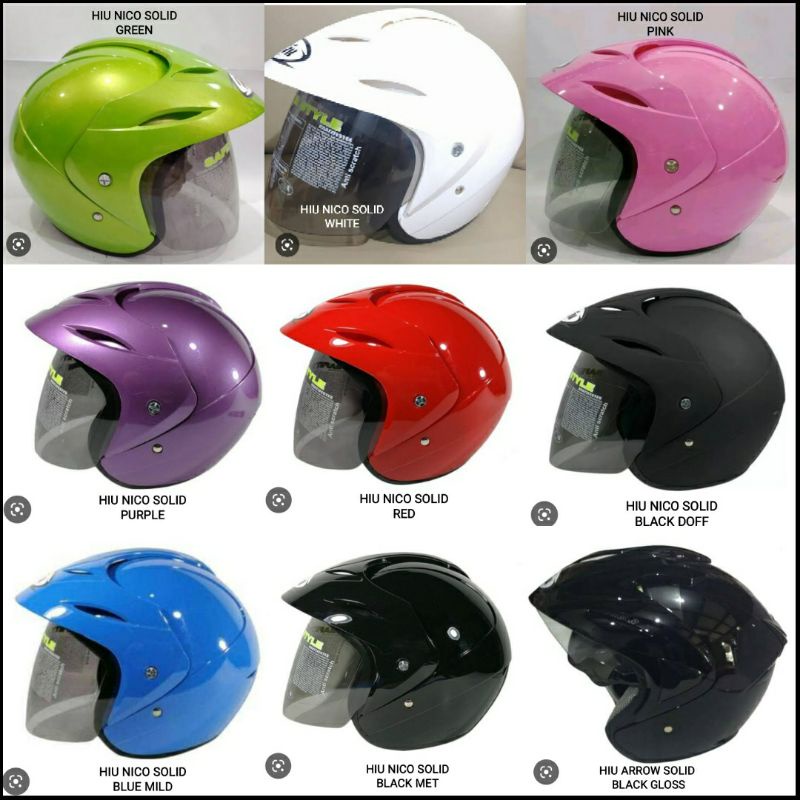 Jual Helm HIU Nico Solid Original | Shopee Indonesia
