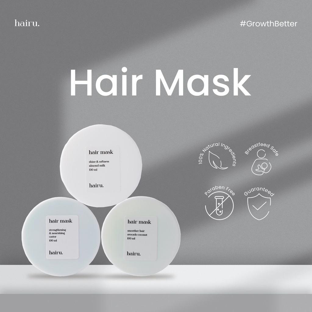Jual HAIRU HAIR MASK Masker Pelembut Penyubur Penumbuh Perawatan Rambut ...